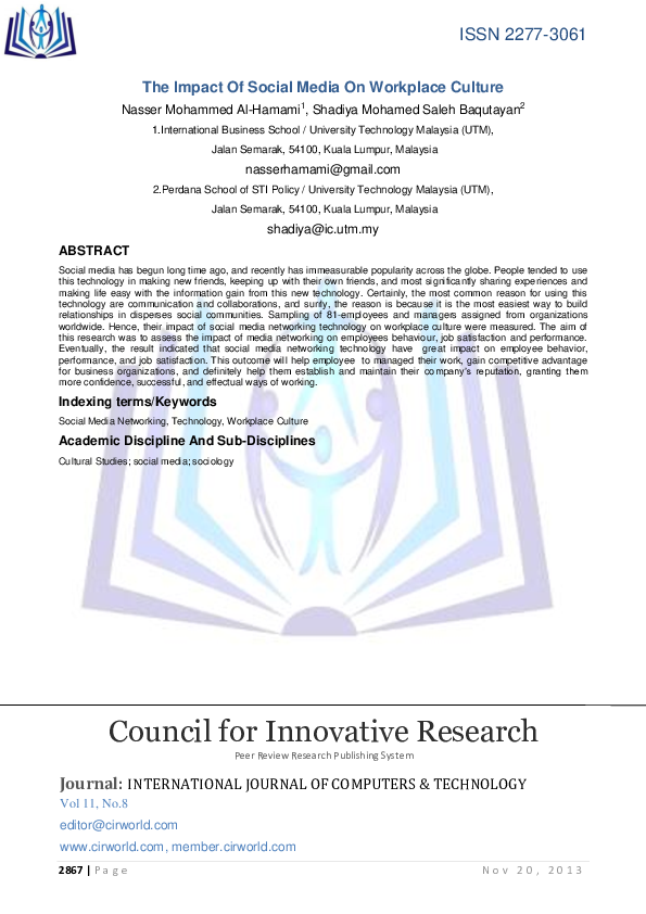 (PDF) Impact of social media -my paper