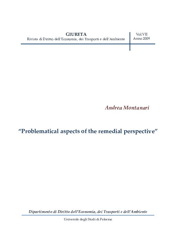 (PDF) Problematical aspects of the remedial perspective