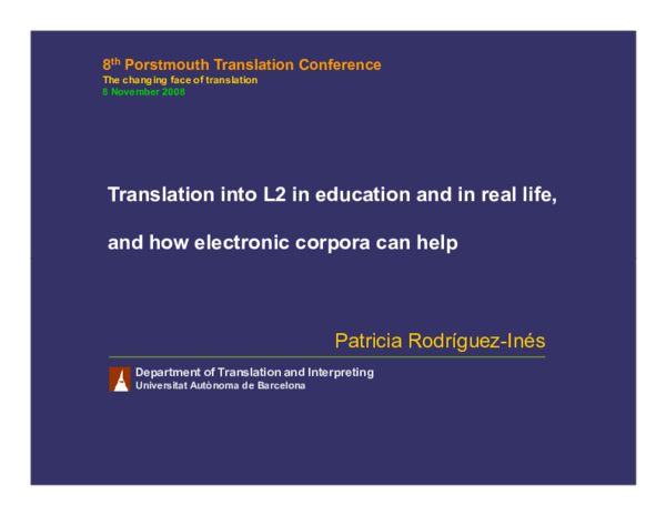 (PDF) “Translation into L2 in education and in real life, and how ...