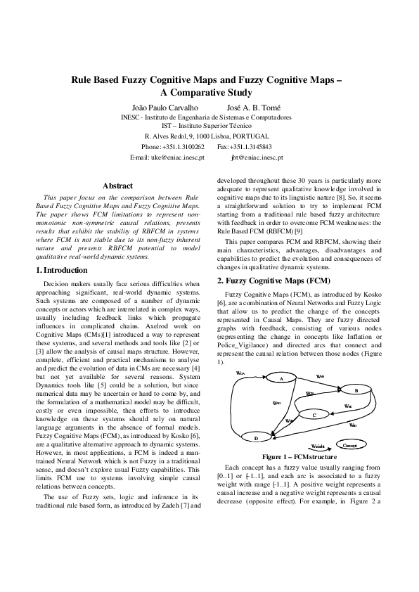 Pdf Rule Based Fuzzy Cognitive Maps And Fuzzy Cognitive Maps A