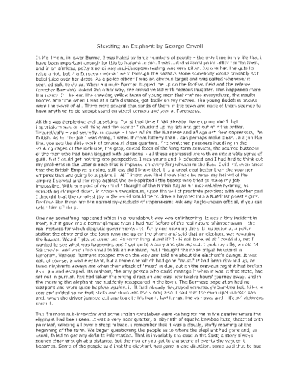 (PDF) Shooting an Elephant