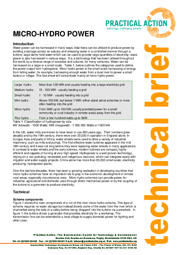 (PDF) MICRO-HYDRO POWER