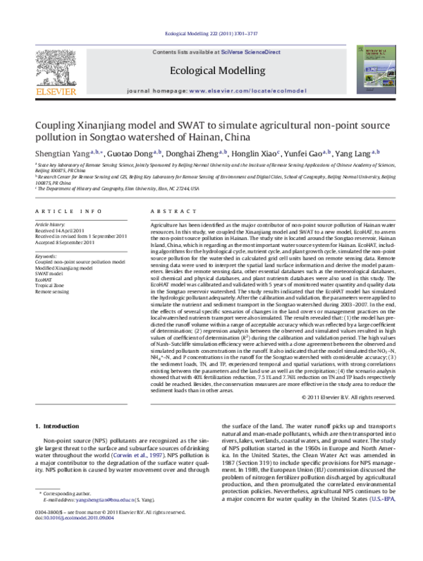 (PDF) EcoHAT Model for Non-Point Pollution in Hainan