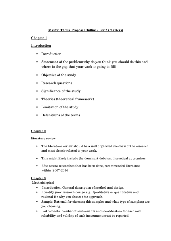 (DOC) Master Thesis Proposal Outline 27 january 2014 3 21 pm