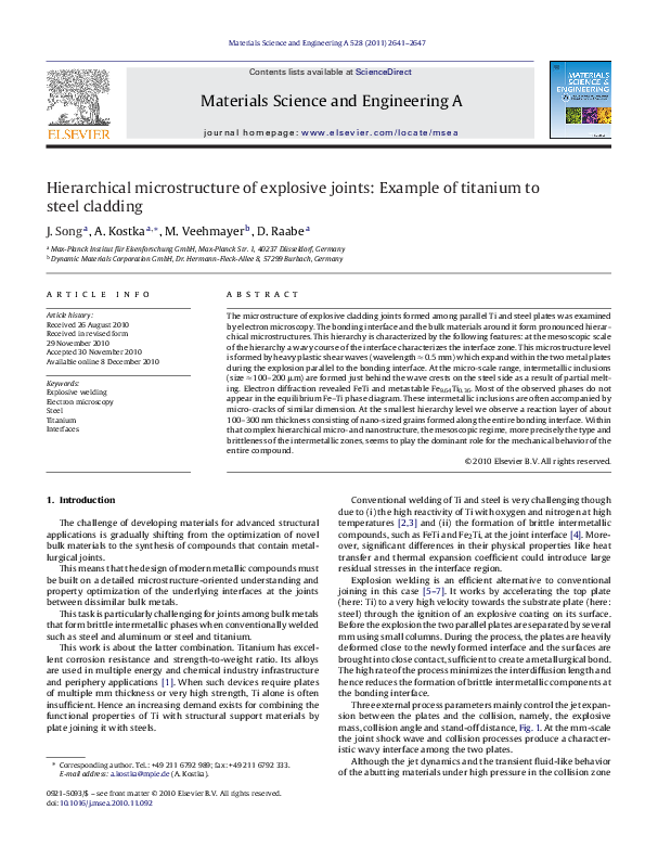 (PDF) Hierarchical microstructure of explosive joints: Example of ...
