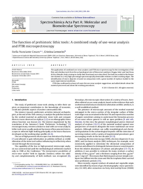 (PDF) The function of prehistoric lithic tools: A combined study of use ...
