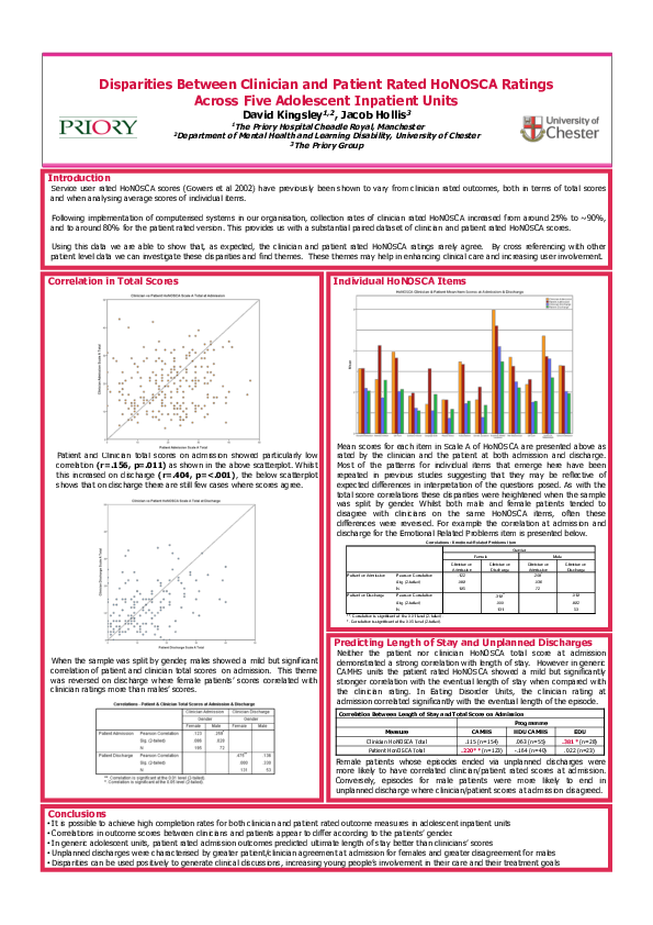 (PDF) Disparities Between Clinician and Patient Rated HoNOSCA Ratings ...