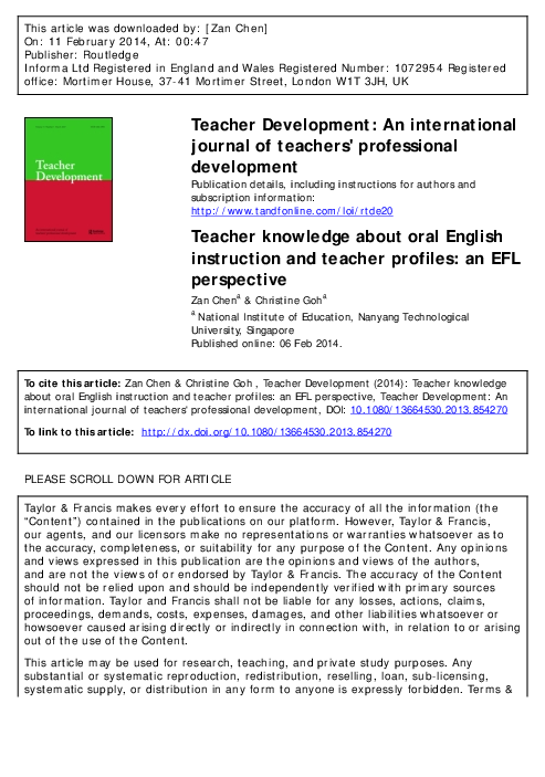(PDF) Teacher knowledge about oral English instruction and teacher ...