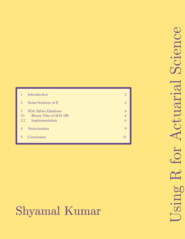 (PDF) Using R for Actuarial Science 1 Introduction 2 2 Some Features of ...