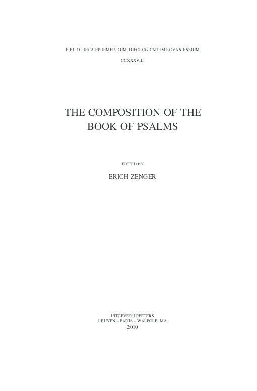 (PDF) Psalm 122: syntax and the position of the I-figure and the text ...