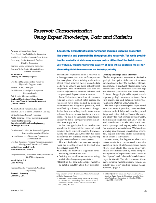 (PDF) Defining the Large-Scale Structure Reservoir Characterization ...