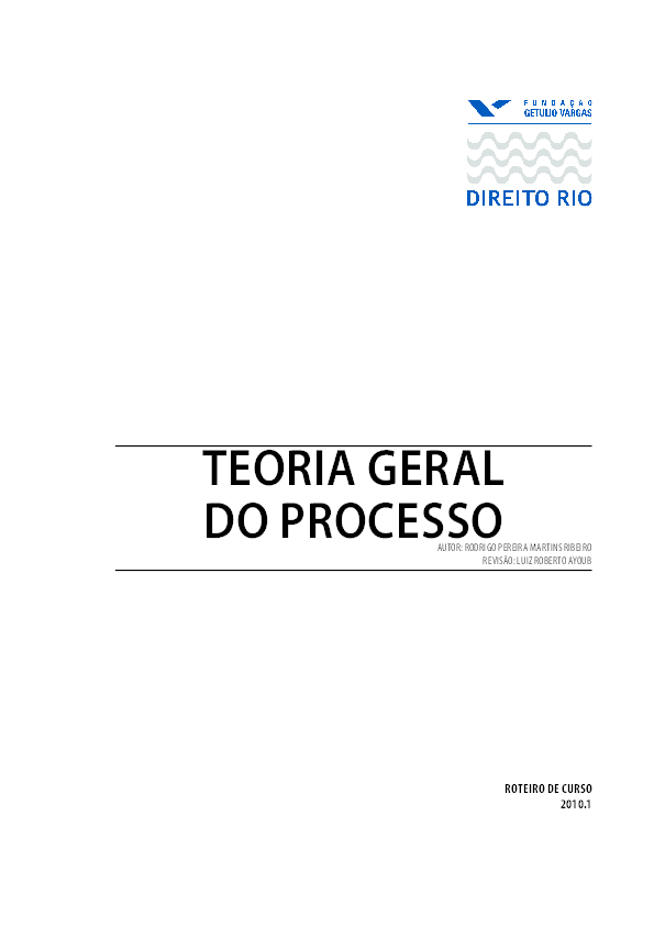 (PDF) Teoria Geral do Processo