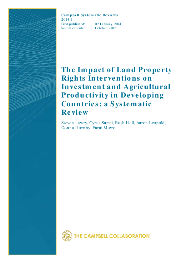 (PDF) The Impact of Land Property Rights Interventions on Investment ...