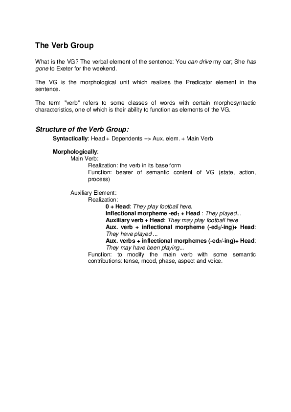 (PDF) The Verb Group