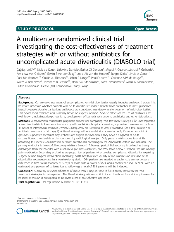 Pdf A Multicenter Randomized Clinical Trial Investigating The Cost Effectiveness Of Treatment