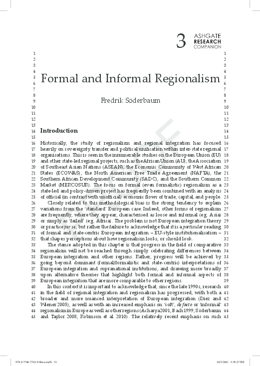 (PDF) Formal and Informal Regionalism