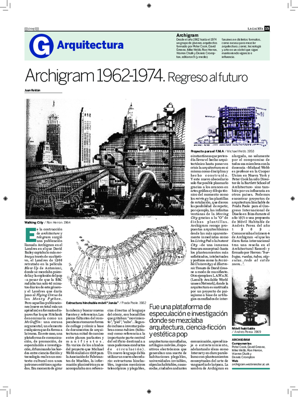 (PDF) Archigram, arquitectura sin arquitectura