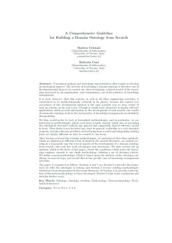 (PDF) A Comprehensive Guideline for Building a Domain Ontology from Scratch