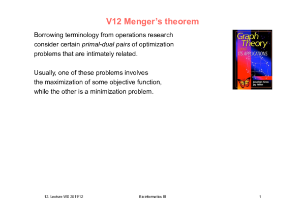 (PDF) V12 Menger's theorem