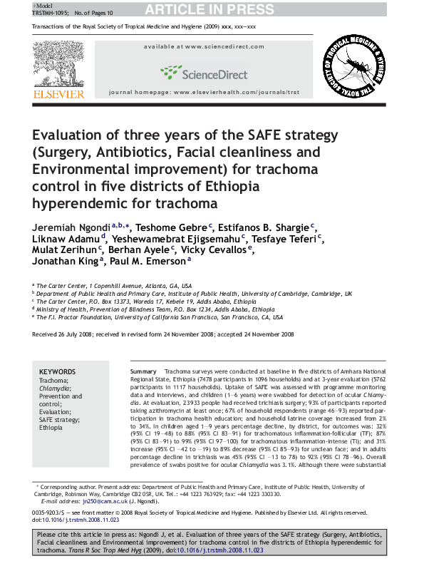(PDF) Evaluation of three years of the SAFE strategy (Surgery ...