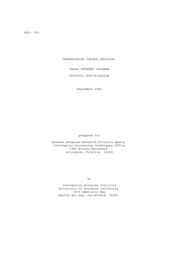 (PDF) RFC: 793 TRANSMISSION CONTROL PROTOCOL DARPA INTERNET PROGRAM PROTOCOL SPECIFICATION
