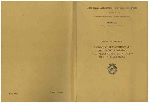 (PDF) L'angolo sud-orientale del Foro Romano nel manoscritto inedito di ...