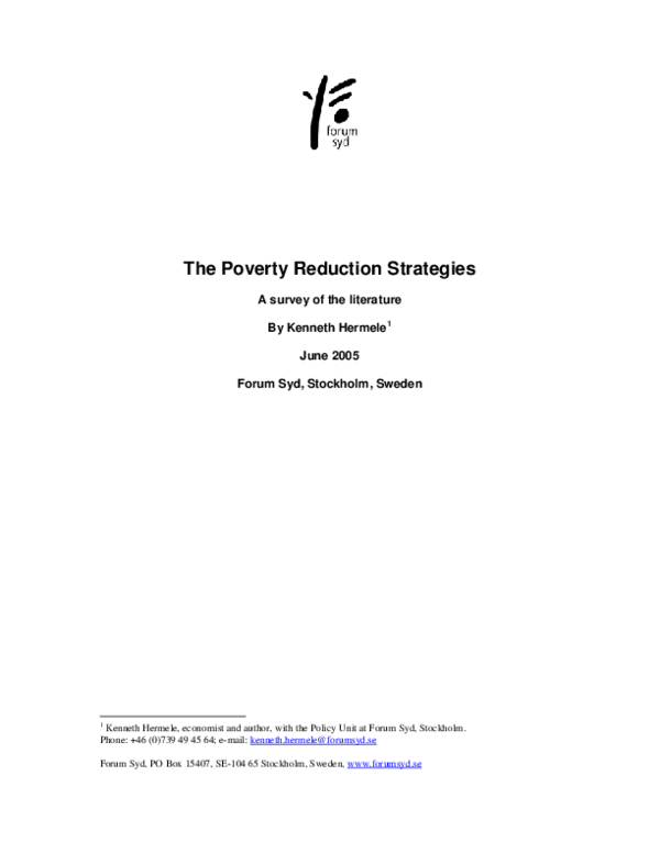 (PDF) The Poverty Reduction Strategies