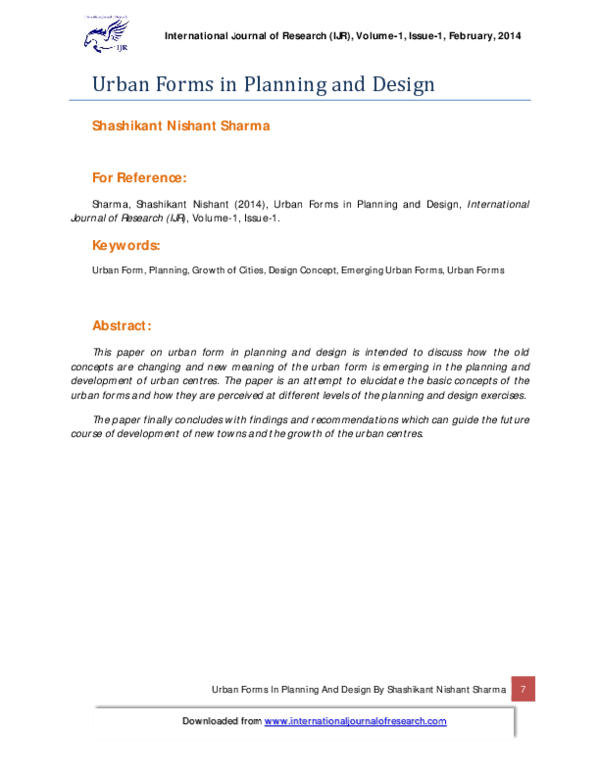 (PDF) Urban Forms in Planning and Design