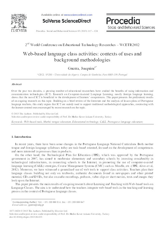 (PDF) Web-based language class activities: contexts of uses and ...