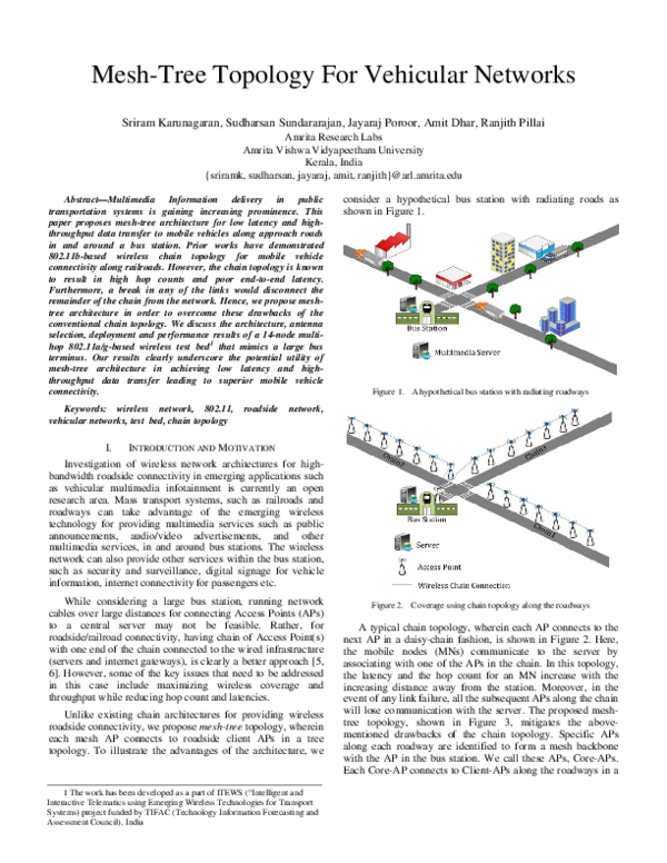 (PDF) Mesh-tree topology for vehicular networks