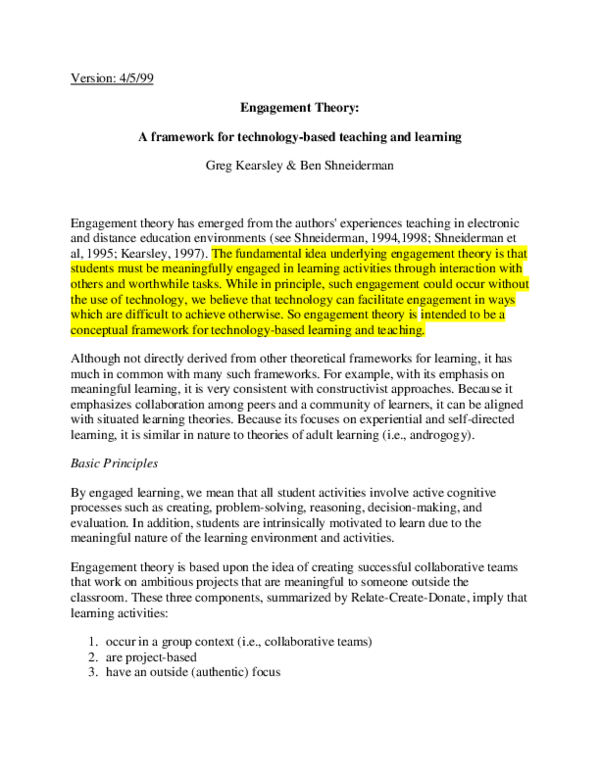 (DOC) Engagement theory