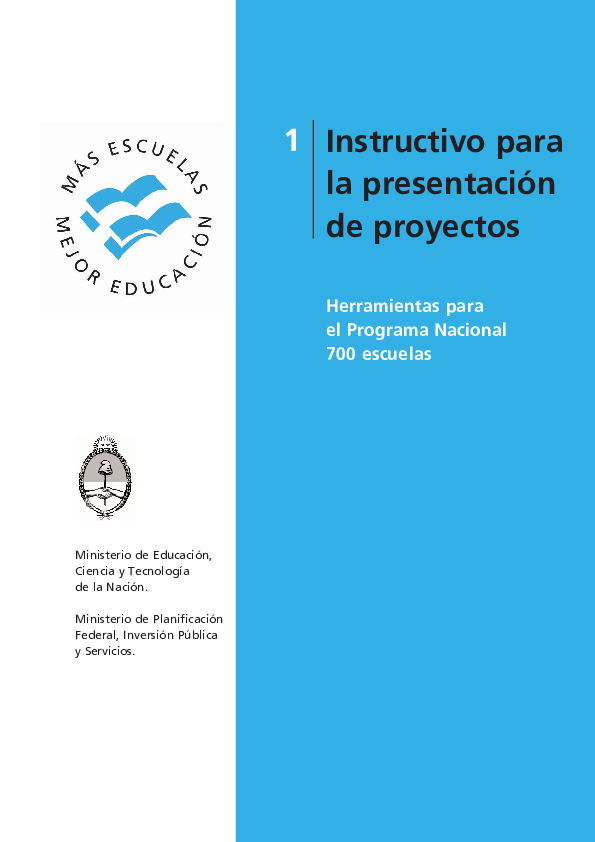 (PDF) Instructivo para la presentación de proyectos Herramientas para el Programa Nacional 700 ...