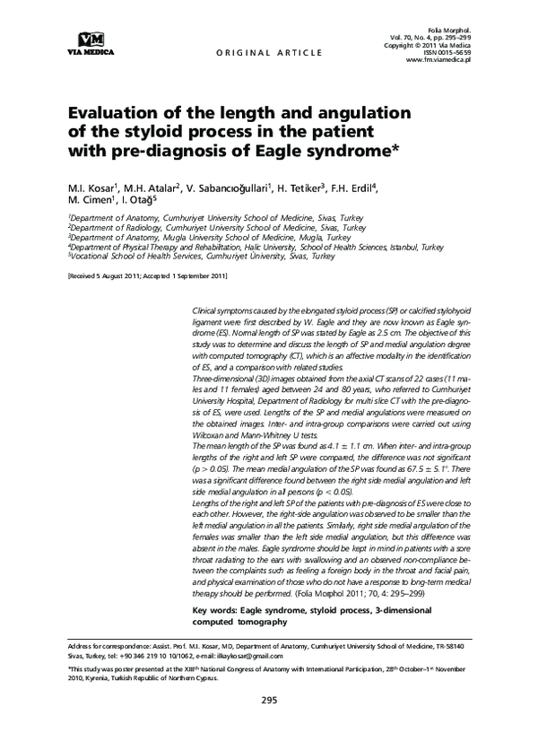 (PDF) Eagle syndrome. Intraoral styloid process resection: presentation ...
