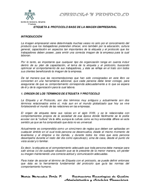 (DOC) ETIQUETA y PROTOCOLO