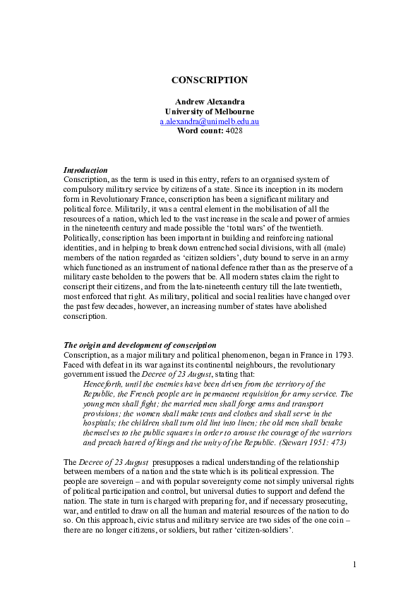 (PDF) Conscription