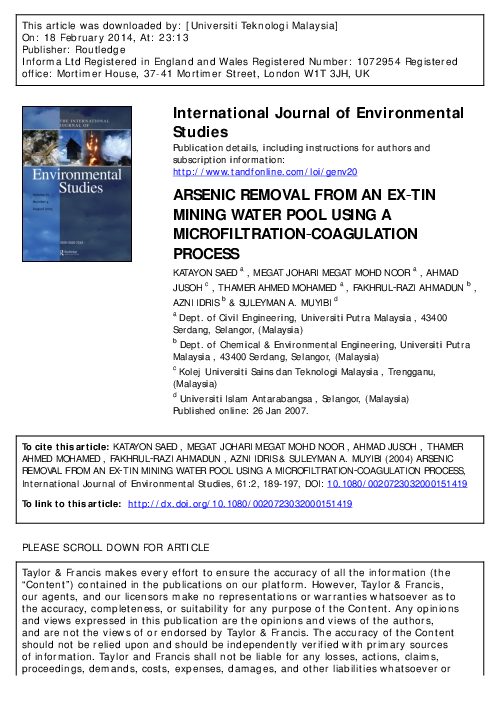 (PDF) KATAYON SAED, MEGAT JOHARI MEGAT MOHD NOOR, AHMAD JUSOH, THAMER ...