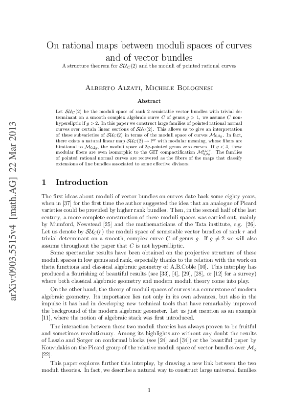 (PDF) A structure theorem for SU(2) and the moduli of pointed genus ...