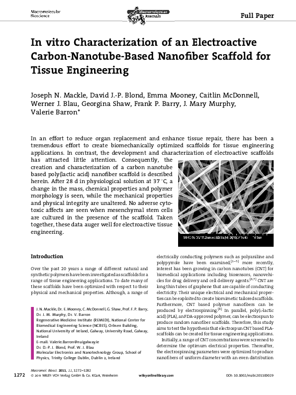 (PDF) In vitro Characterization of an Electroactive Carbon-Nanotube ...
