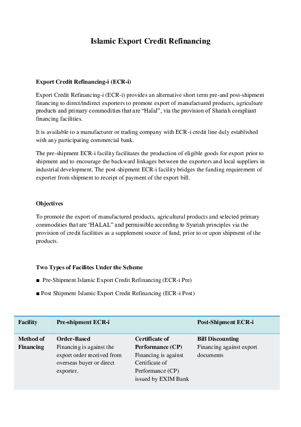 (DOC) Islamic Export Credit Refinancing