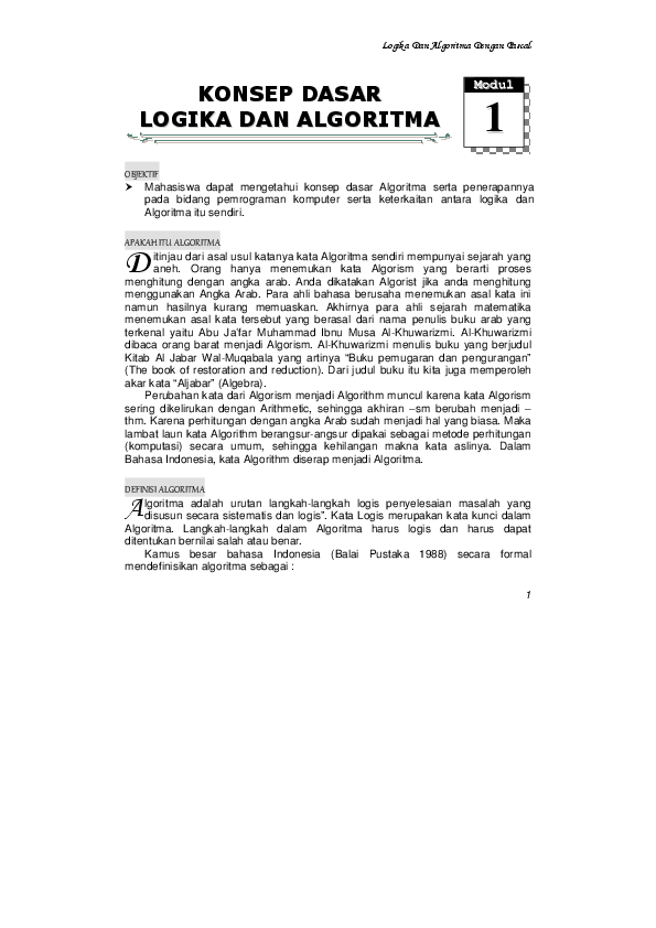 (PDF) Logika dan Algoritma dengan Bahasa Pemograman Pascal