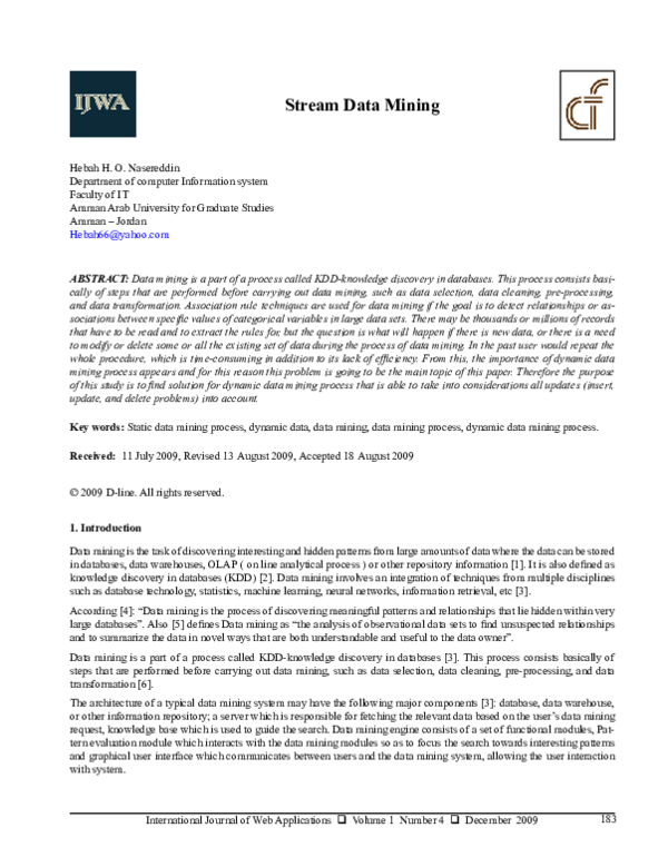 Pdf Stream Data Mining