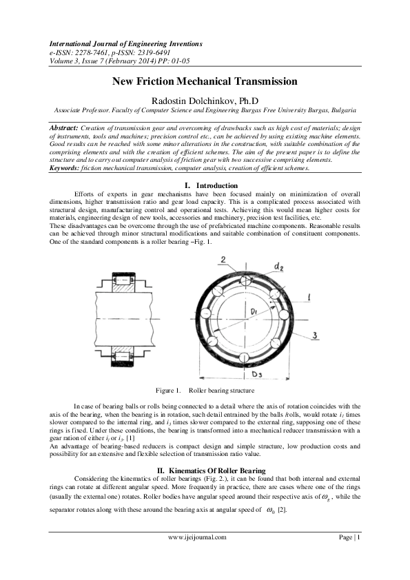 (PDF) New Friction Mechanical Transmission