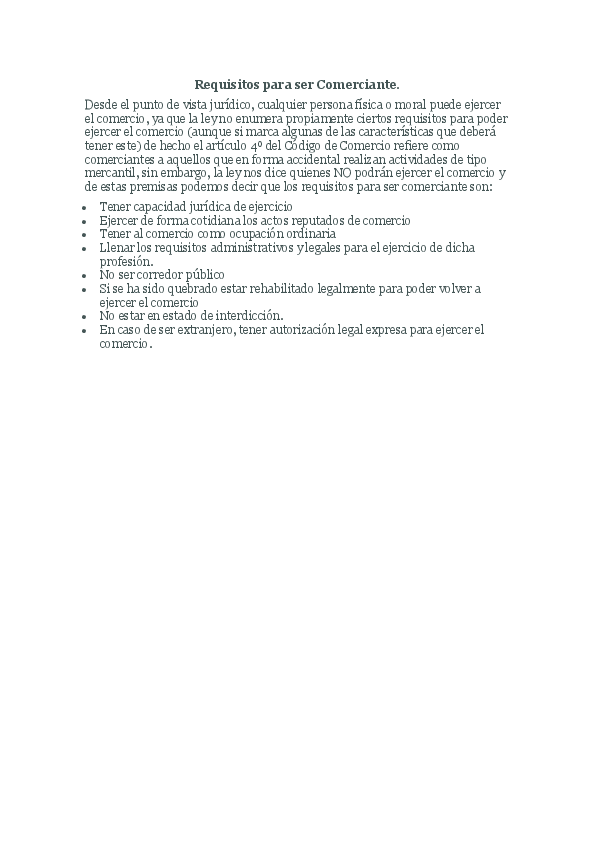 Doc Requisitos Para Ser Comerciante Deny Jhona Martínez