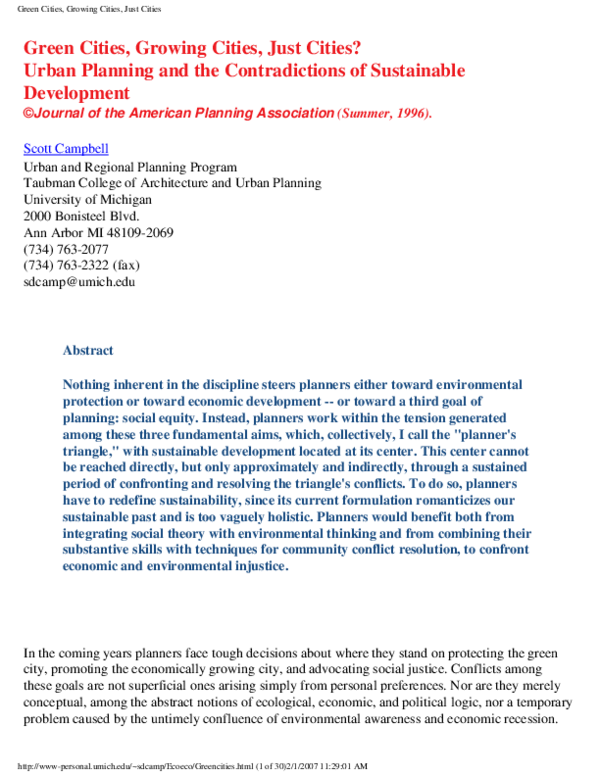 (PDF) Green Cities, Growing Cities, Just Cities Green Cities, Growing ...