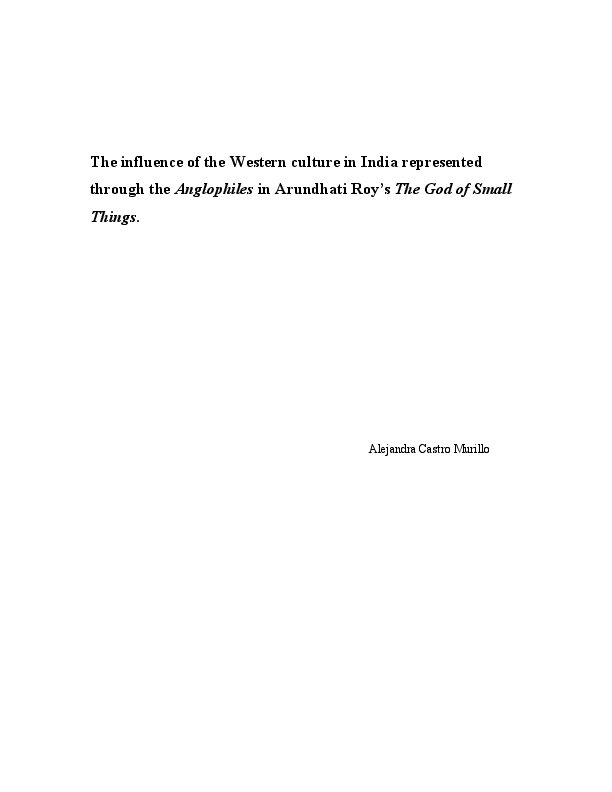 (DOC) The influence of the Western culture in India represented through ...