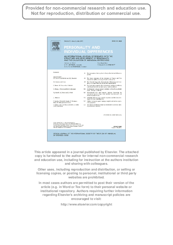 (PDF) The factor structure of the Inventory of Parent and Peer ...