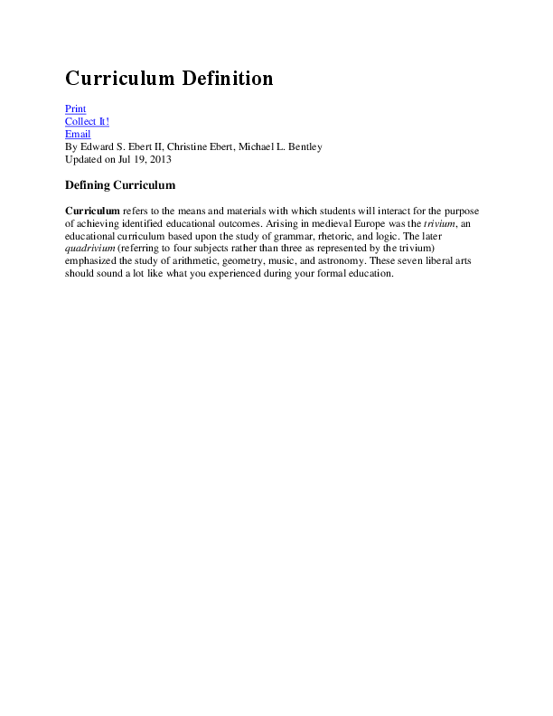 (DOC) Curriculum Definition 2