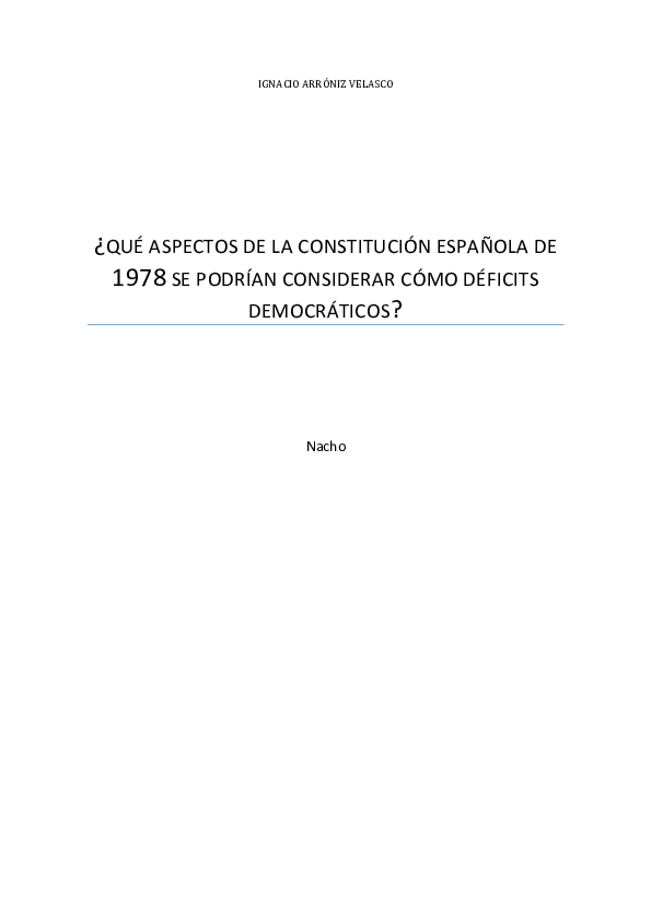 (DOC) Deficits democraticos de la constitucion espanola Arroniz