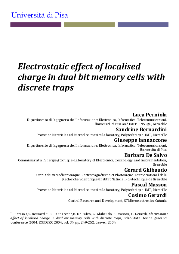 (PDF) Electrostatic effect of localised charge in dual bit memory cells ...