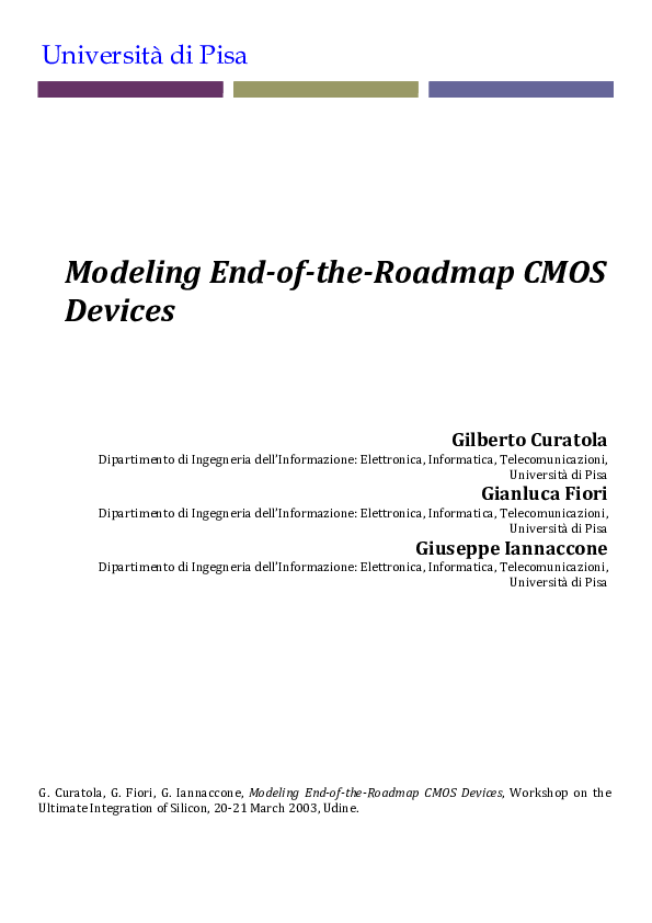 (PDF) Modeling End-of-the-Roadmap CMOS Devices